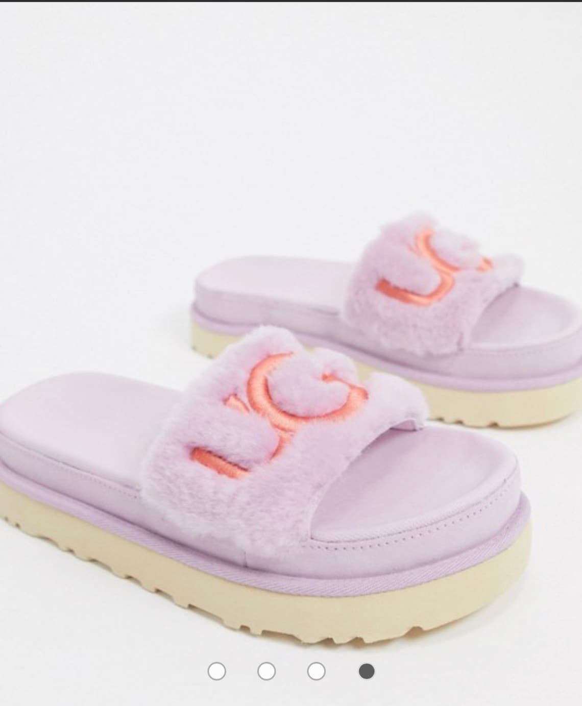 UGG Laton Fluffy Platform Fur Slides Pink/purple Shoes - Etsy