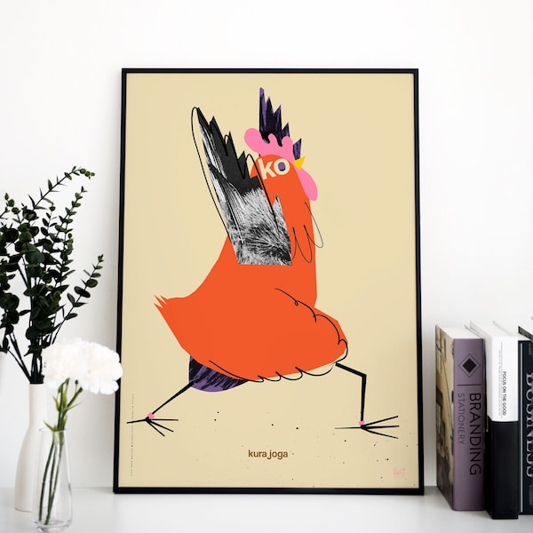 Chicken Yoga Poster - Etsy