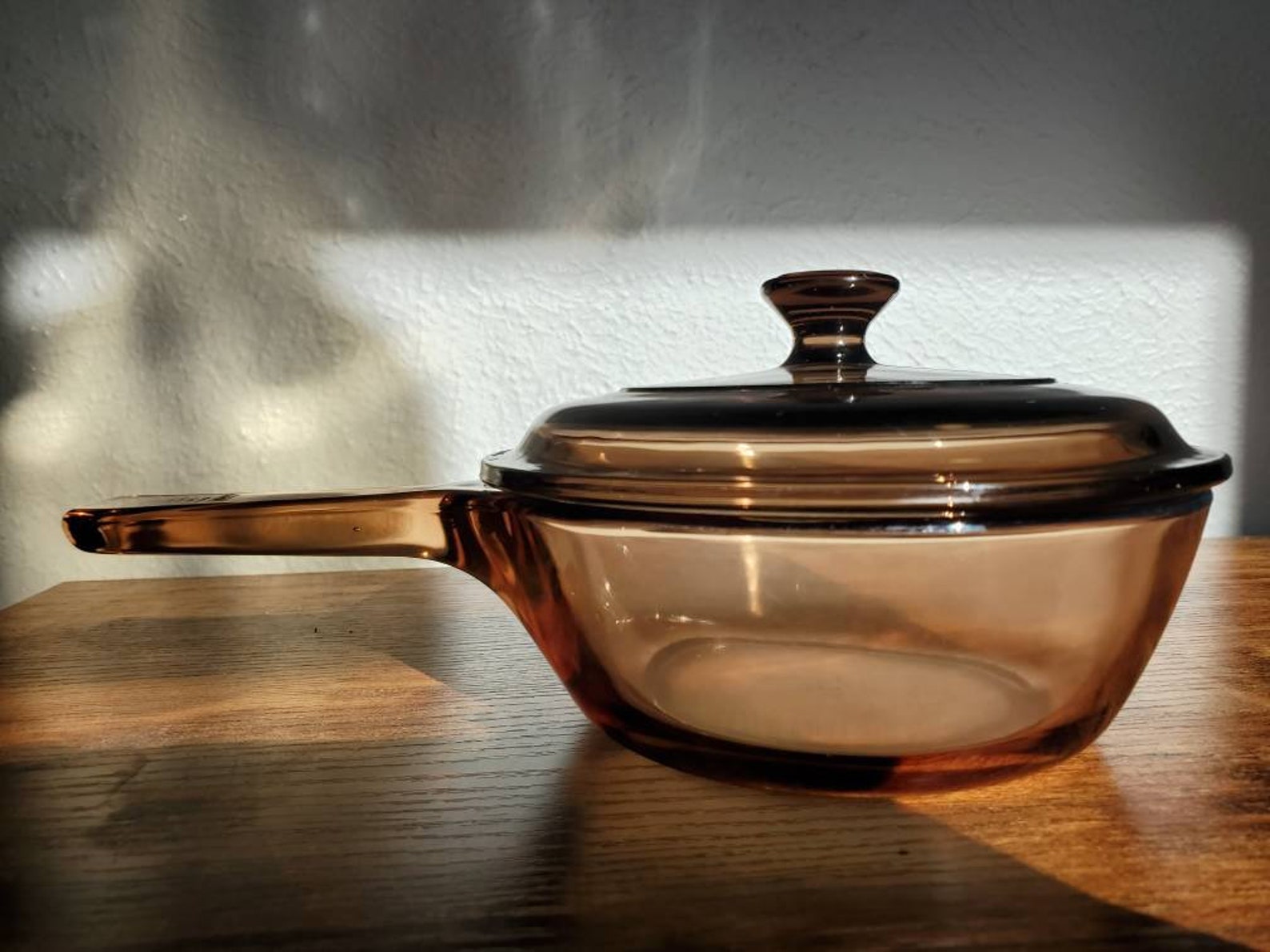 Vintage Corning Vision Ware .5 L Amber Glass Pot Sauce Pan | Etsy