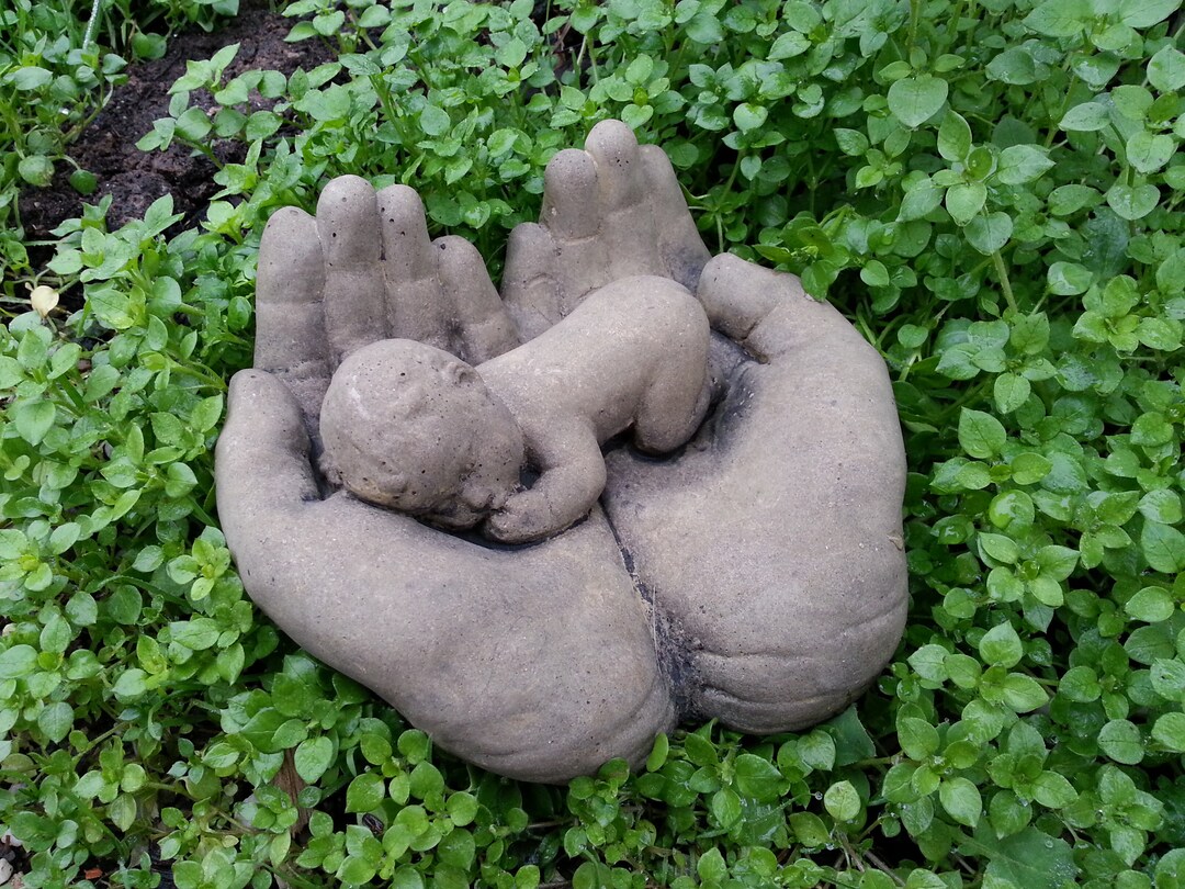 Child Baby Hands Small Sculpture Birth Baptism Art Sandstone Antique ...
