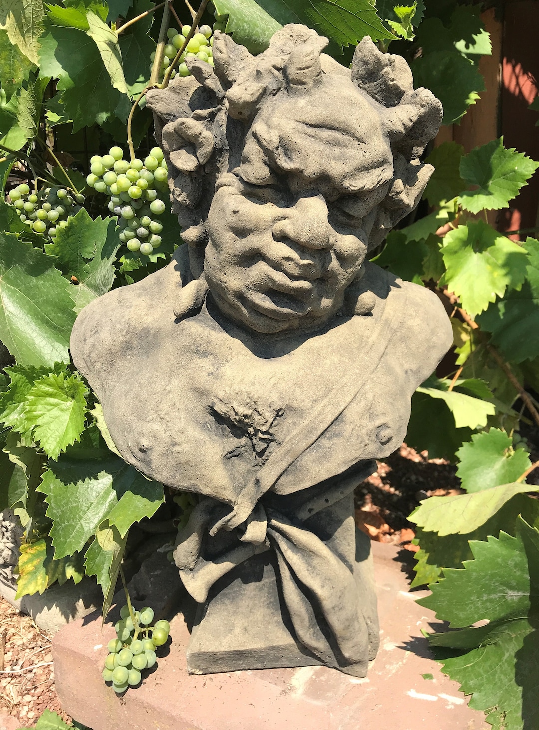 Bacchus Grape Bust Roman Wine God Figure Sculpture Made of Artificial ...