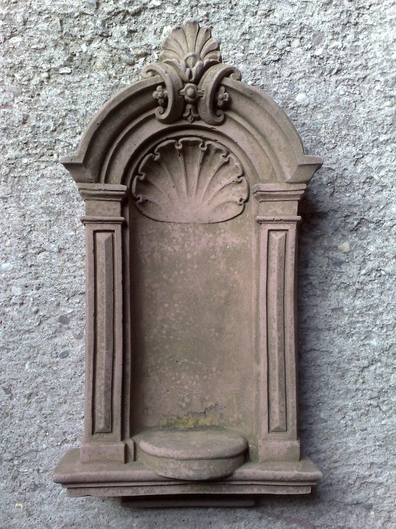 Arched Plate Altar Niche Relief Mural Art Sandstone Antique Look W 23 ...