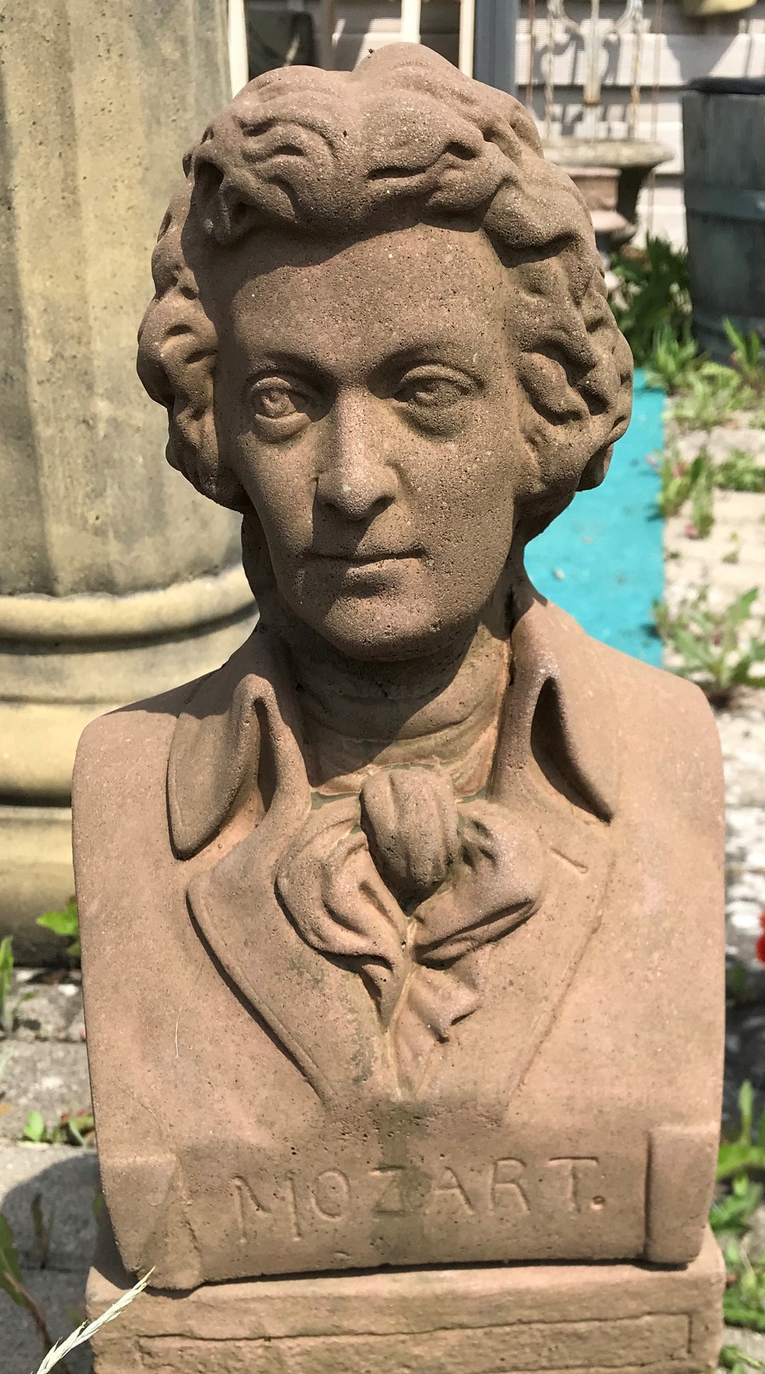 Musician Mozart Bust Sculpture Art Sandstone Antique Look H 74 - Etsy