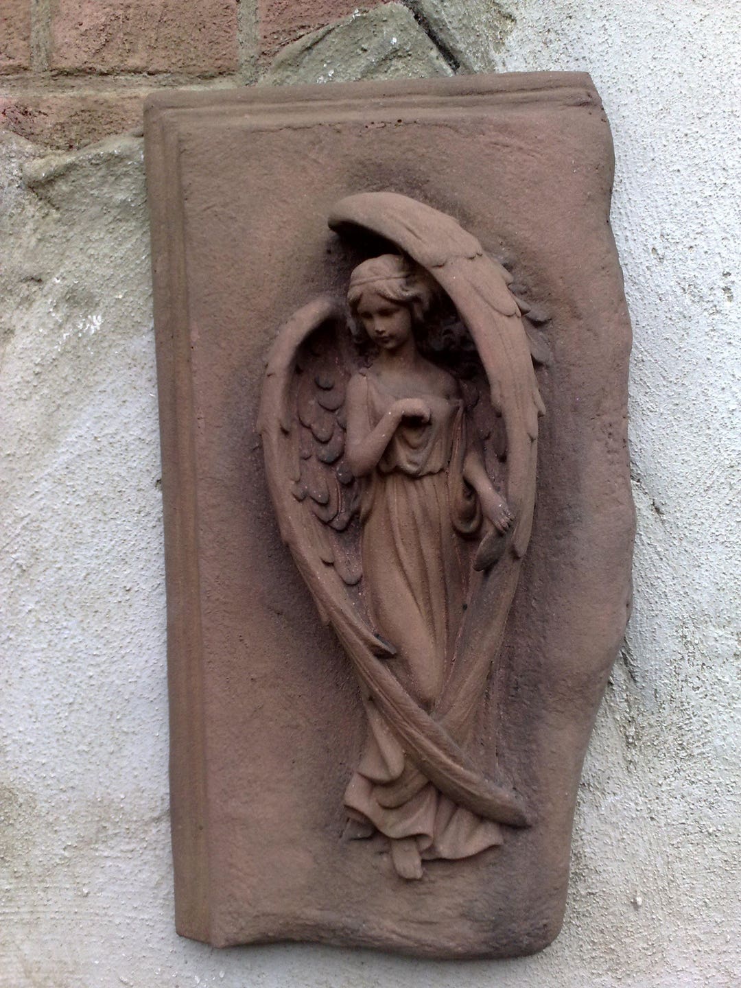 Angel Relief Mural Art Sandstone Antique Look X 23 - Etsy