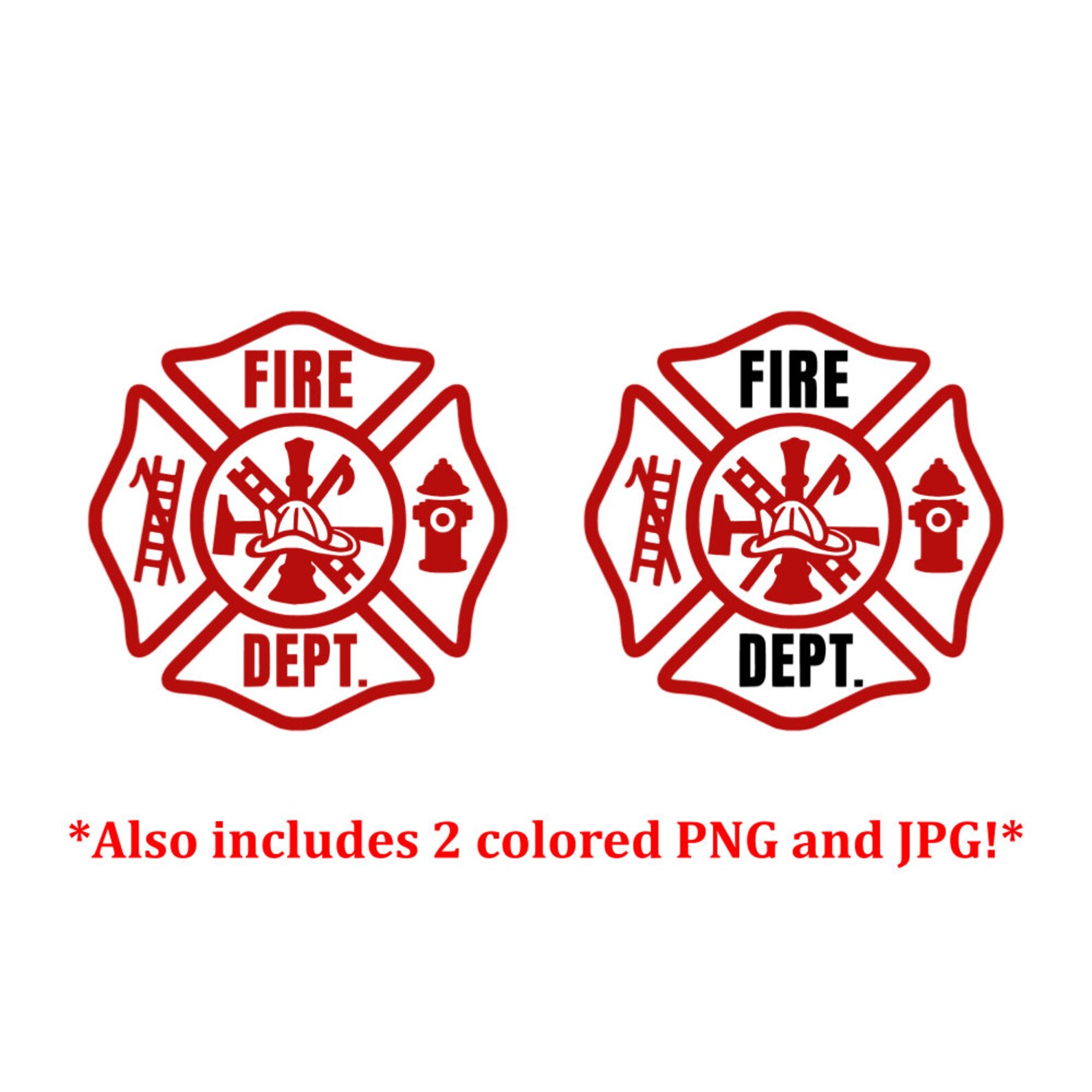 Fire Department Logo SVG With 2 Colored PNG & JPG - Etsy