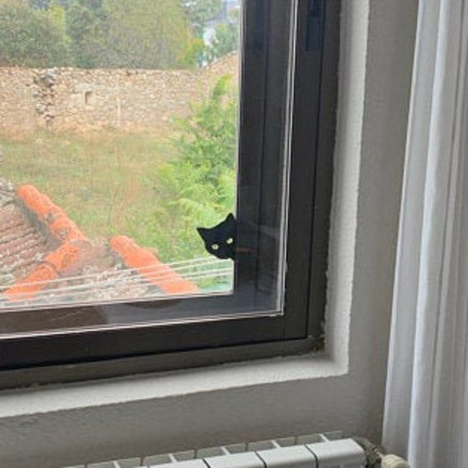 Peeking Black Cat Vinyl Window Decal (black -facing Left -shown).fall ...