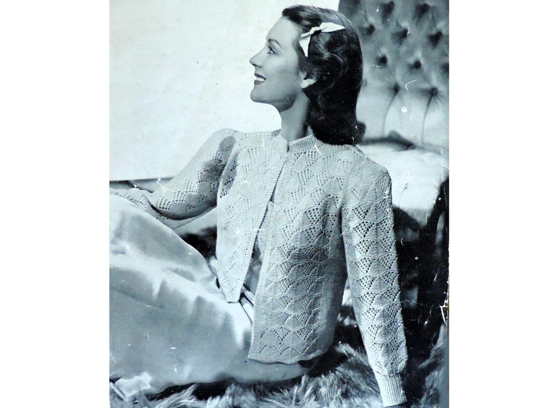 Bed Jacket Knitting Pattern PDF Womens Ladies Lacy Dressing - Etsy