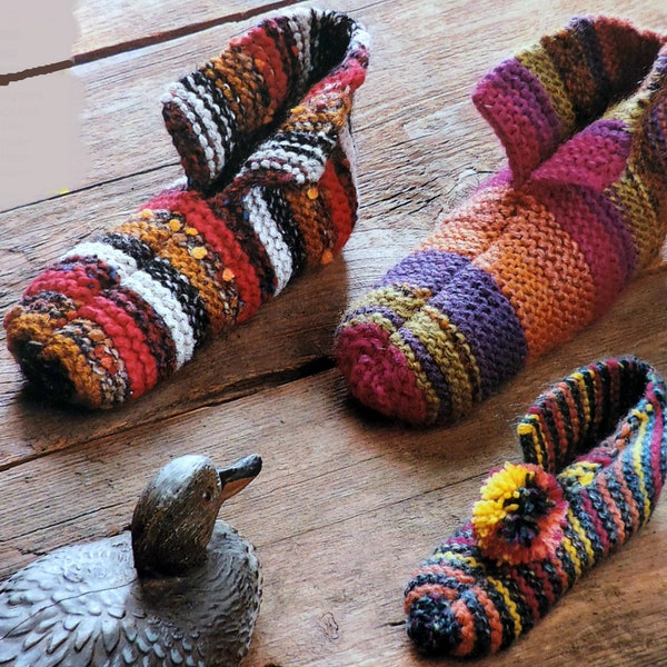Knitted Slippers - Etsy