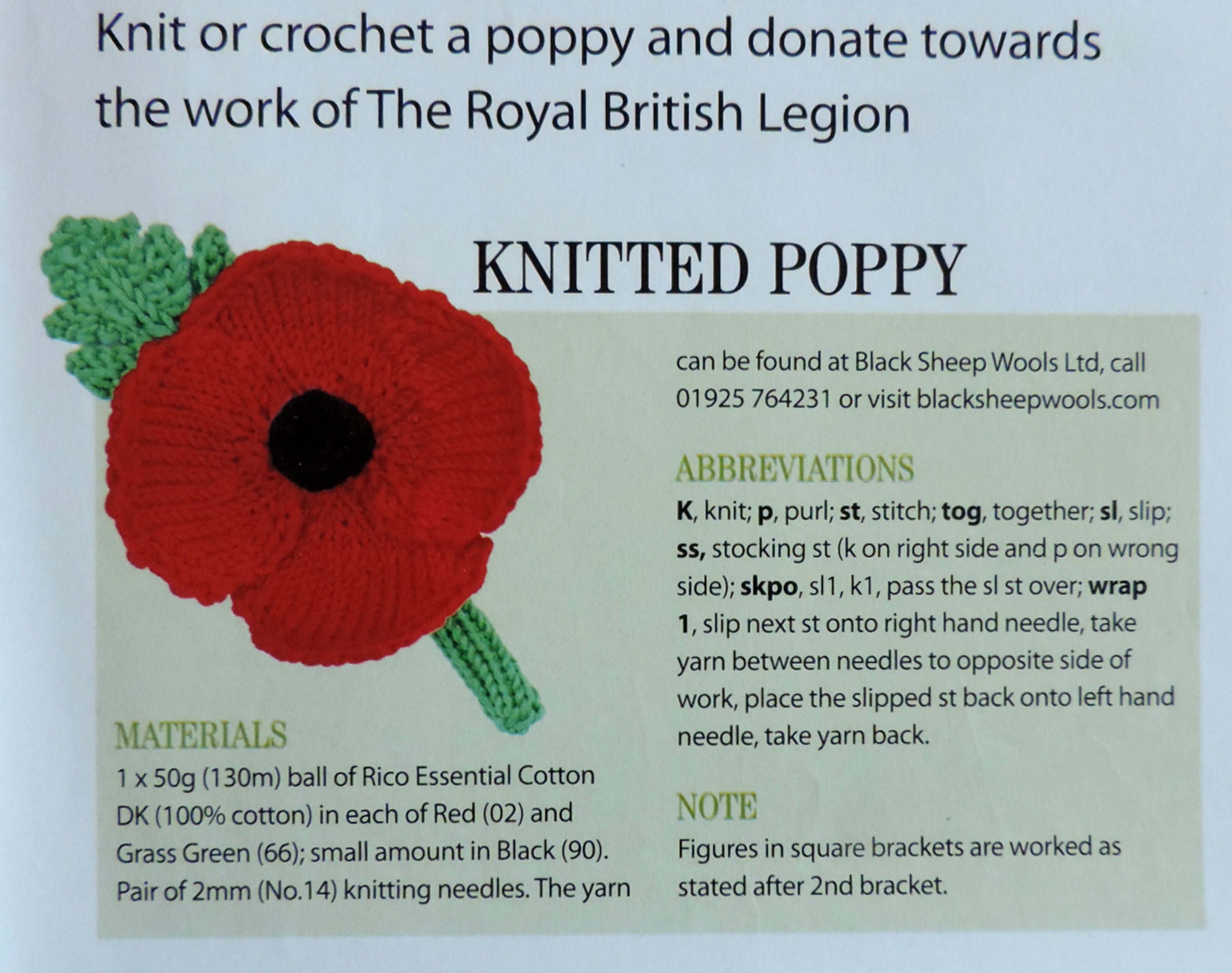 Poppy Lapel Pin Brooch Knitting & Crochet Pattern PDF Poppy | Etsy