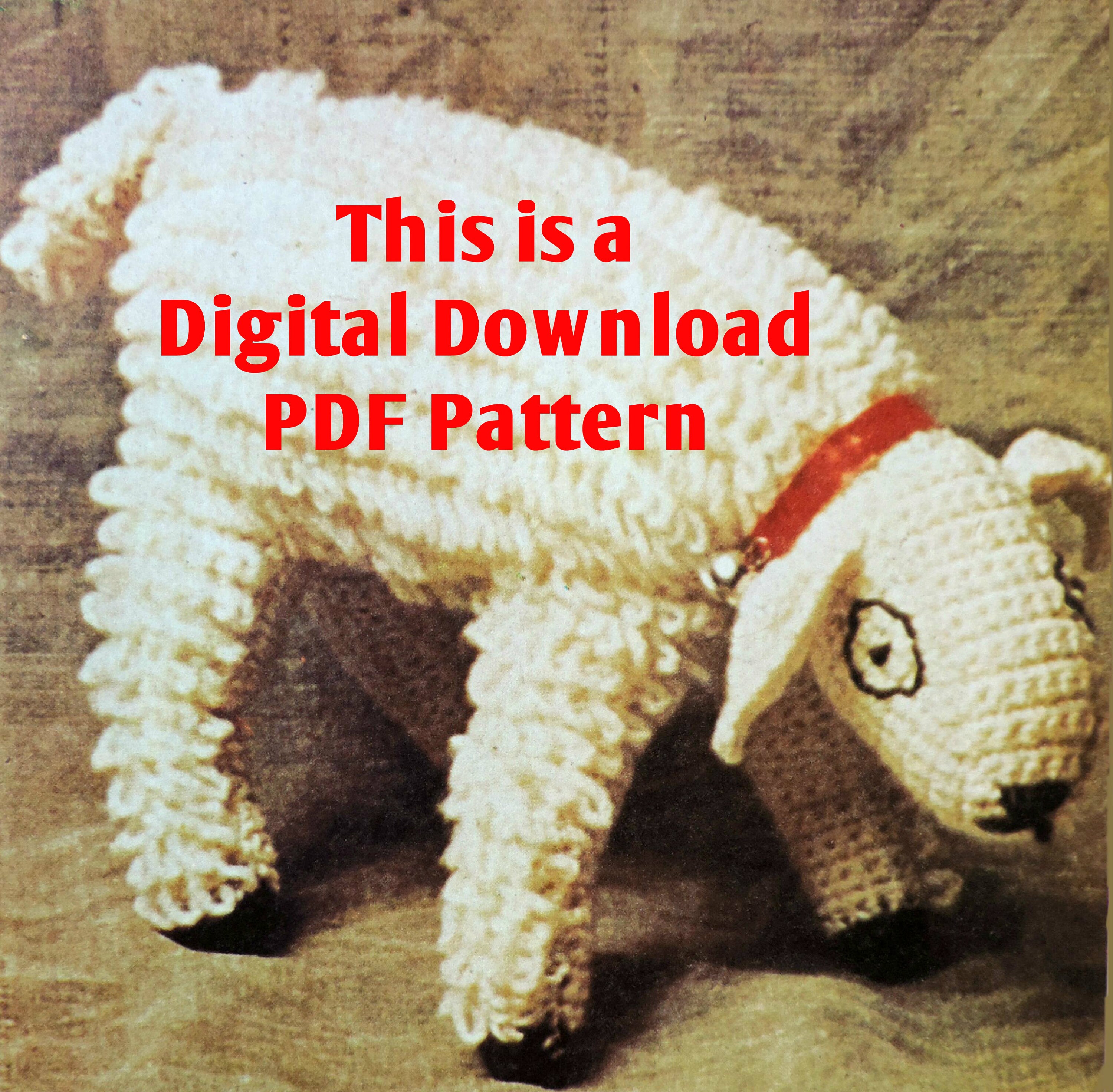 Loopy Sheep Lamb Toy Vintage Crochet Pattern PDF Cuddly Soft | Etsy