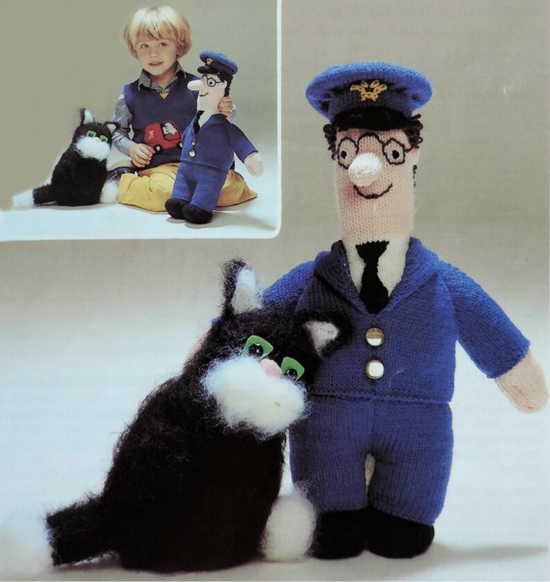 Postman Pat Doll And Jess The Cat Toy Knitting Pattern Pdf Etsy