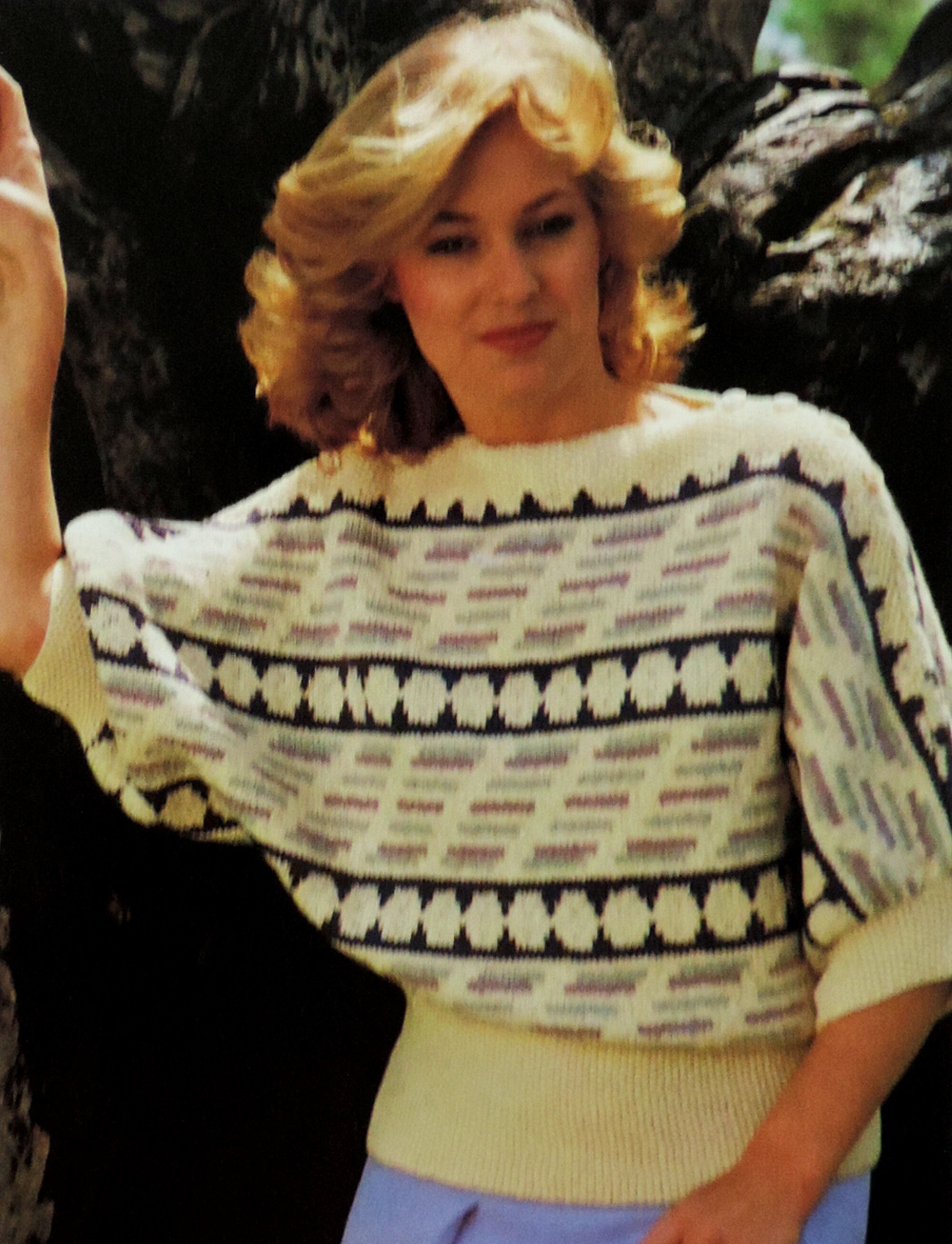 Womens DOLMAN SWEATER Knitting Pattern PDF Fair Isle Batwing | Etsy