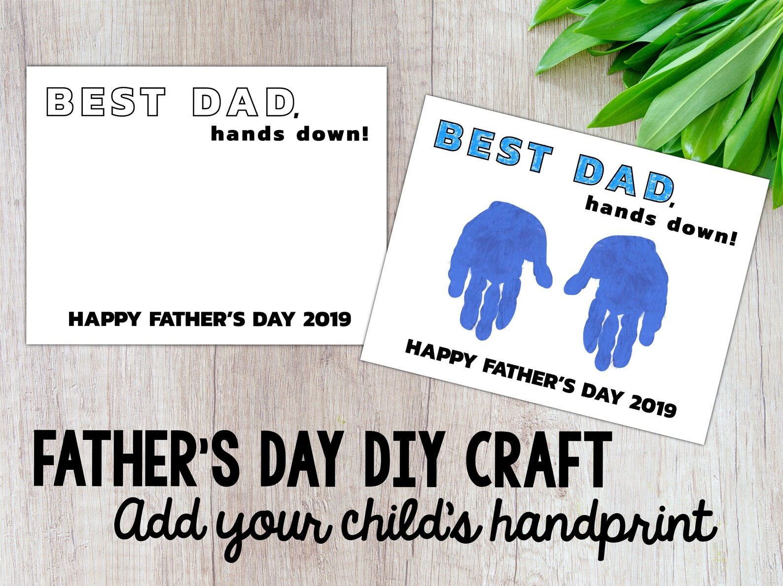 Fathers Day Handprint Craft Best Dad Hands Down Best - Etsy
