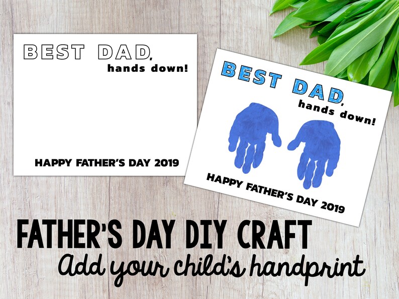 Fathers Day Handprint Craft Best Dad Hands Down Best - Etsy