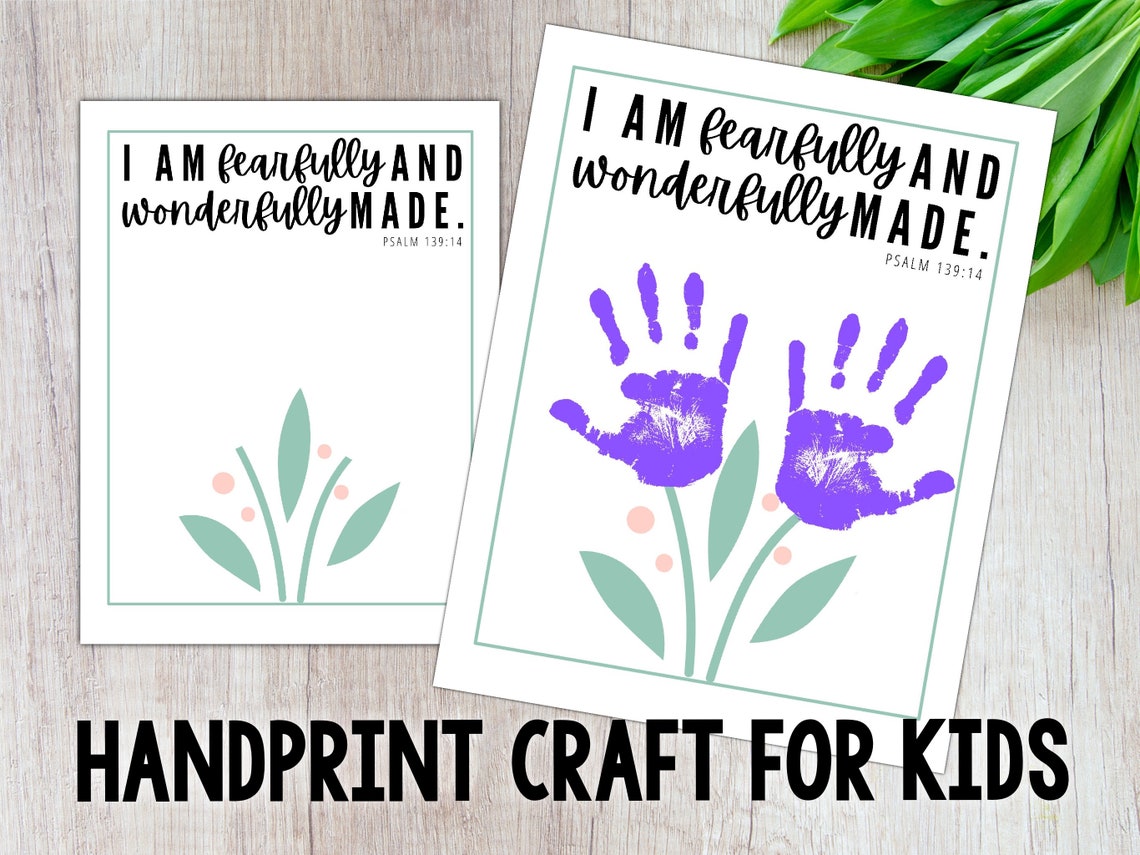 I Am Fearfully and Wonderfully Made, Handprint Craft for Kids, Psalm ...