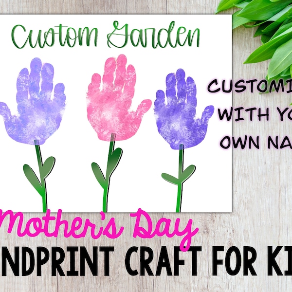 Mothers Day Craft, DIY Handprint Craft, Mothers Day Heart, Digital ...