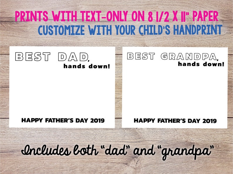 Fathers Day Handprint Craft Best Dad Hands Down Best - Etsy