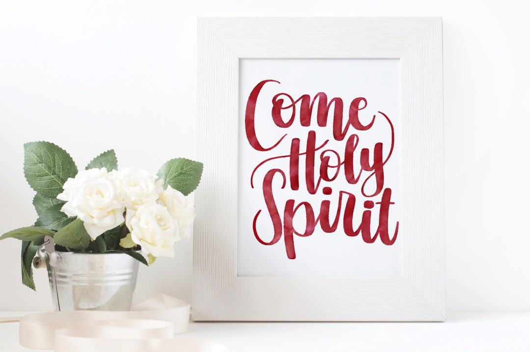 Come Holy Spirit, Red, Printable Home Decor, Wall Art, Digital Download ...
