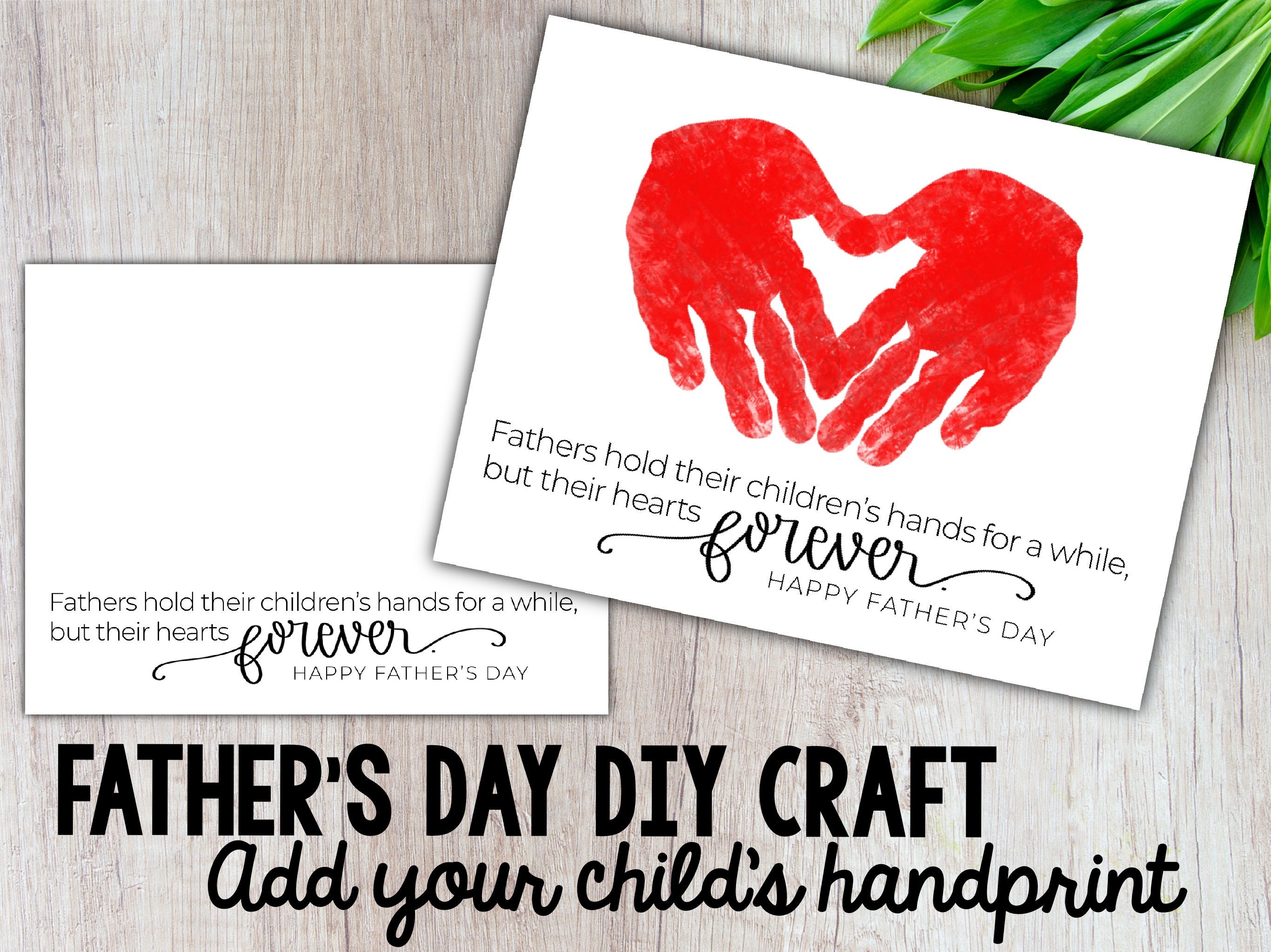 Fathers Day Craft, DIY Handprint Craft, Fathers Day Handprint, Digital ...