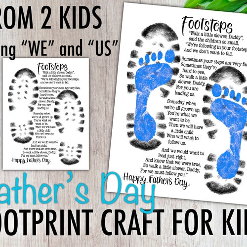 Fathers Day Footprint DIY Craft Following in My Daddys - Etsy