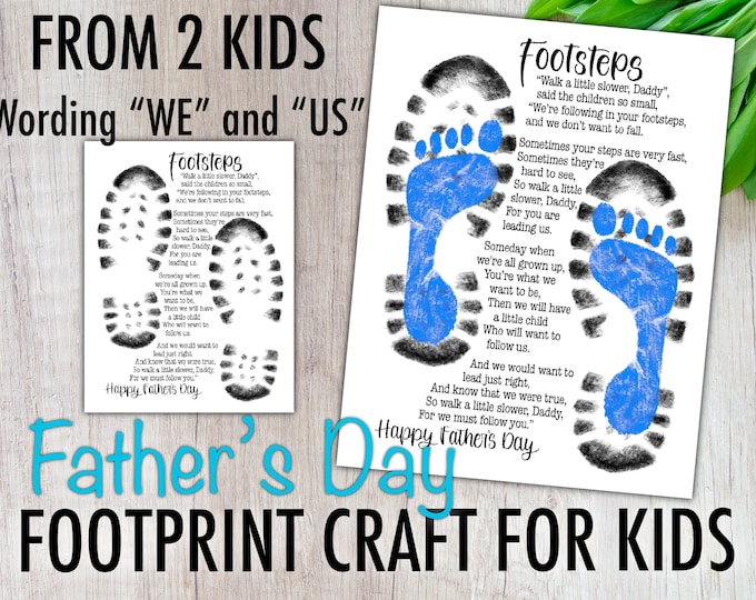 Fathers Day Footprint Craft From Two Kids Twins Following - Etsy