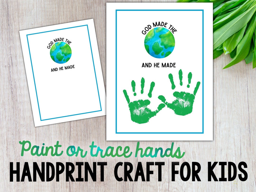 God Made Me the World, God Made Me, Handprint Craft for Kids, Sunday ...