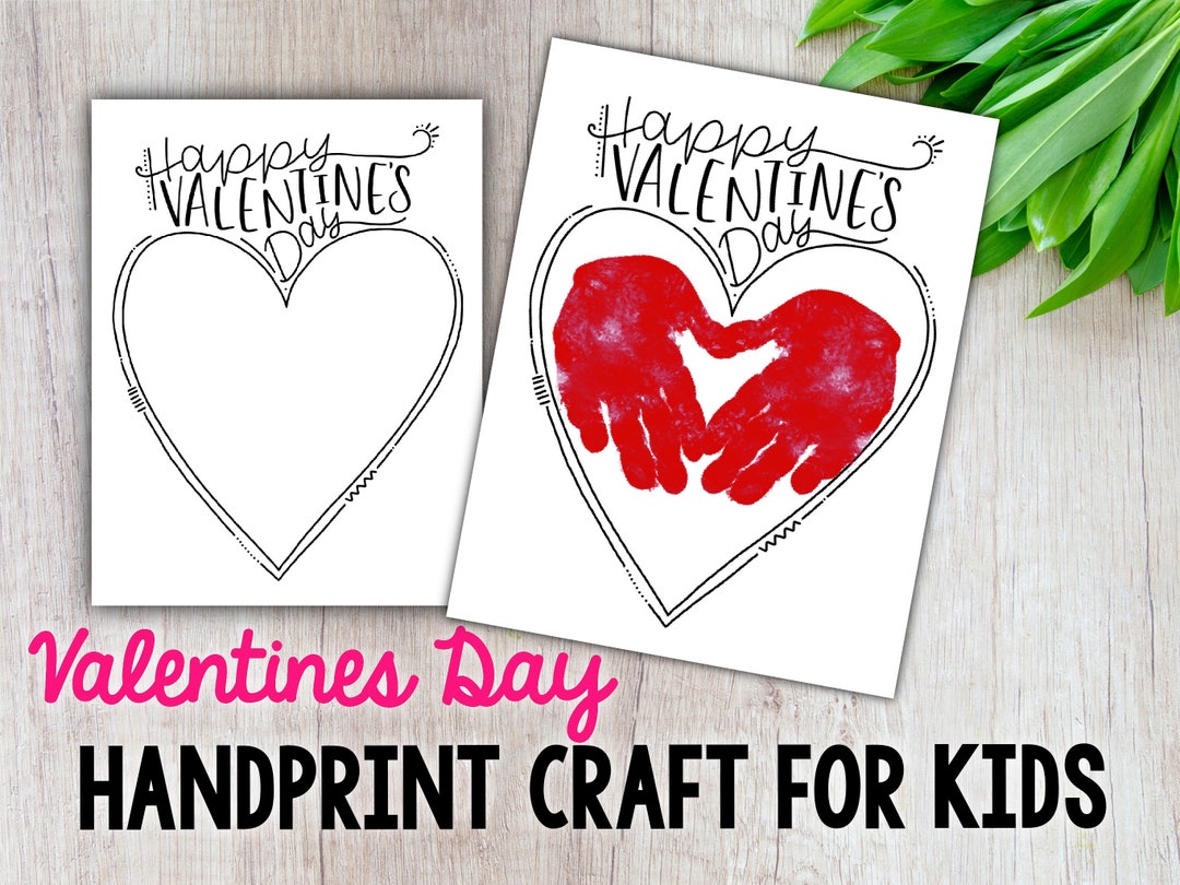 Valentines Day Handprint Craft, Heart, Digital Download, Printable - Etsy