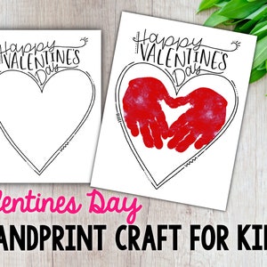 Valentines Day Handprint Craft, Heart, Digital Download, Printable - Etsy