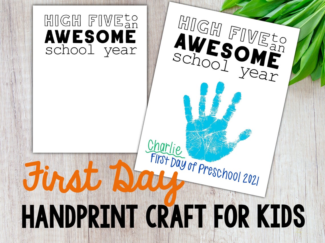 High Five to an Awesome School Year Handprint Craft for Kids - Etsy