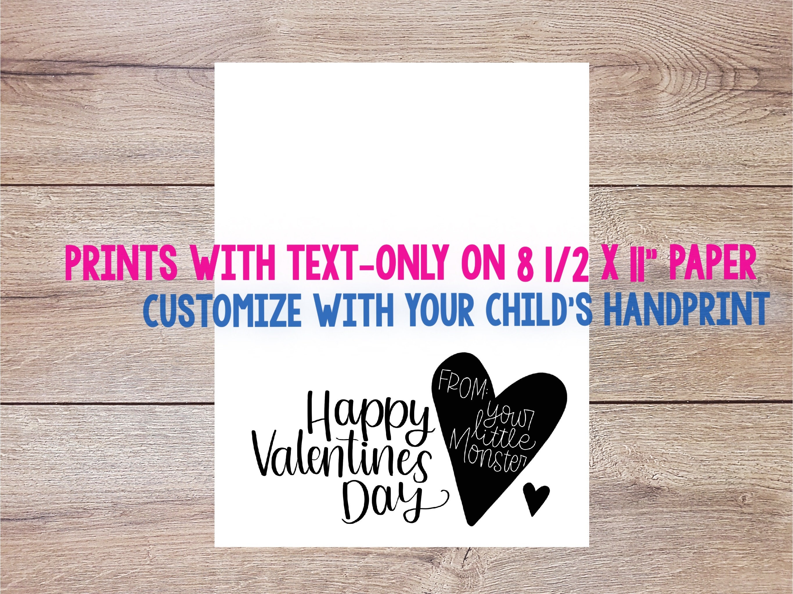 Valentines Day Handprint Craft Love Monster DIY Craft | Etsy