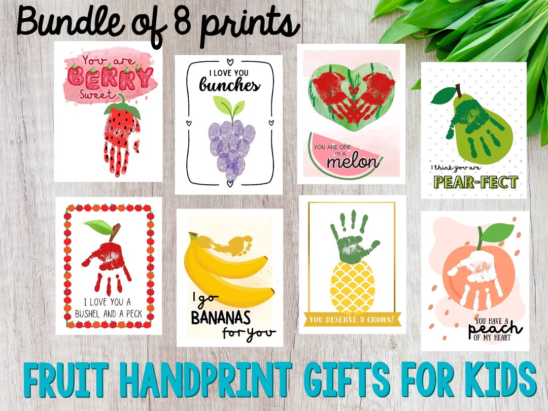 Fruit Handprint Craft for Kids, Bundle of 8, Strawberry, Grapes ...