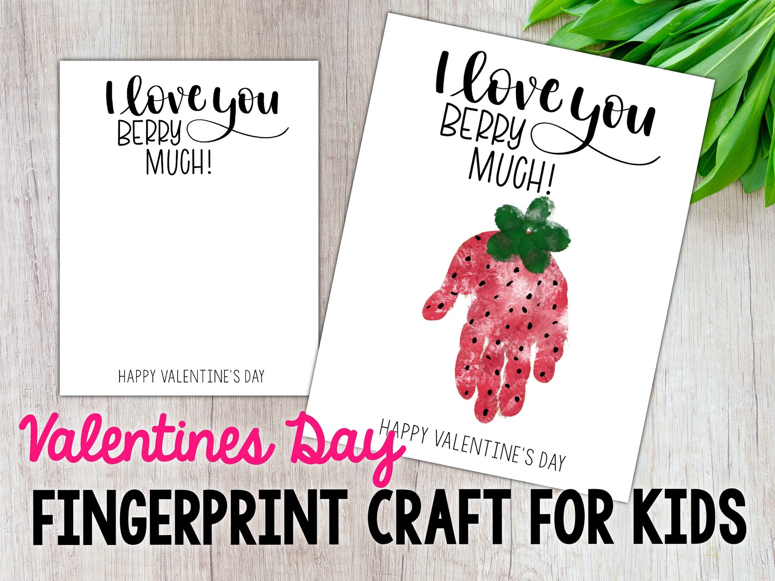 Valentines Day Handprint Craft for Kids I Love You Berry - Etsy