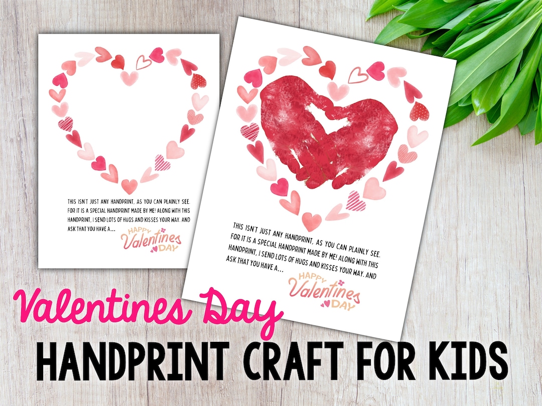 Valentines Day Handprint Craft, DIY Craft, Poem, Digital Download ...