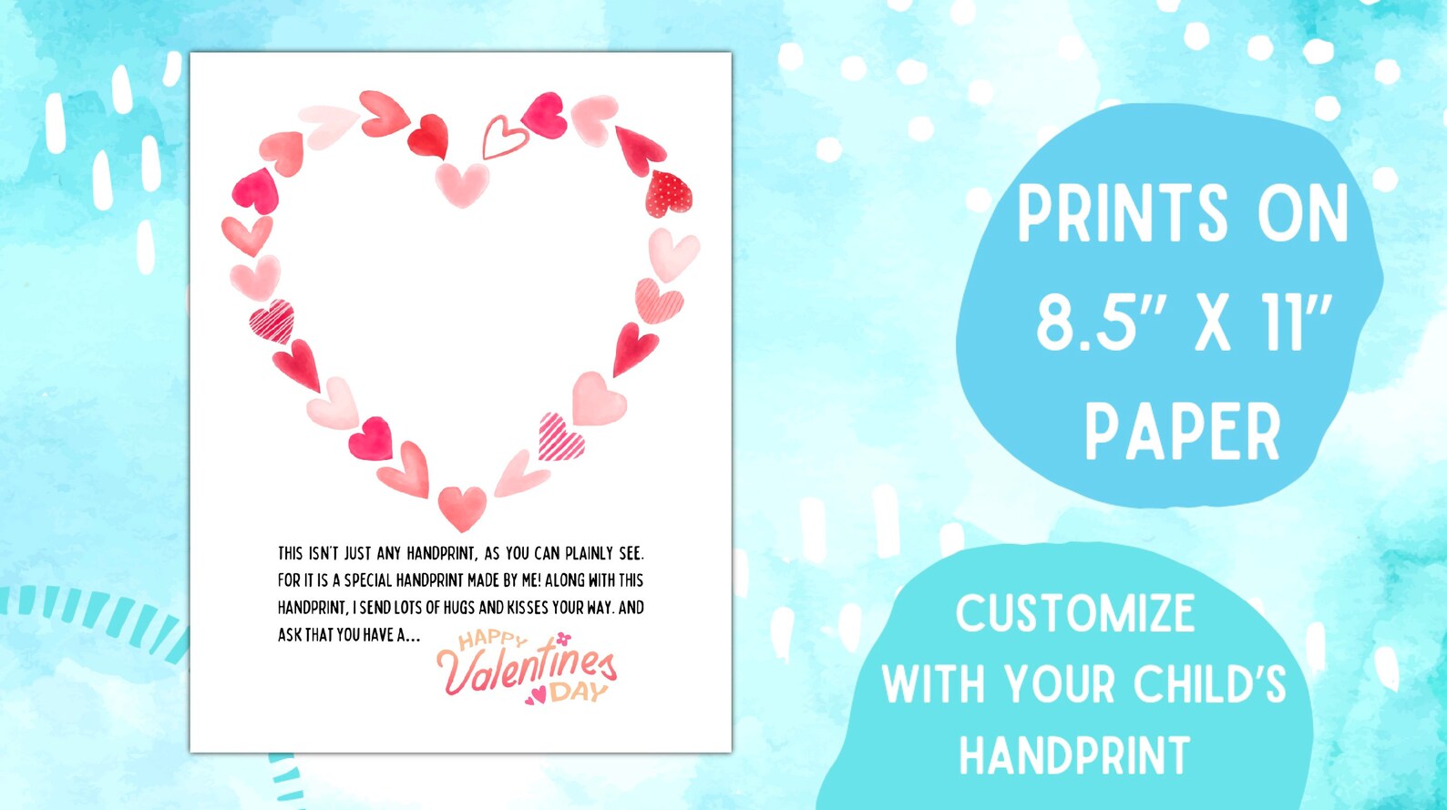 Valentines Day Handprint Craft, DIY Craft, Poem, Digital Download ...