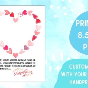 Valentines Day Handprint Craft, DIY Craft, Poem, Digital Download ...