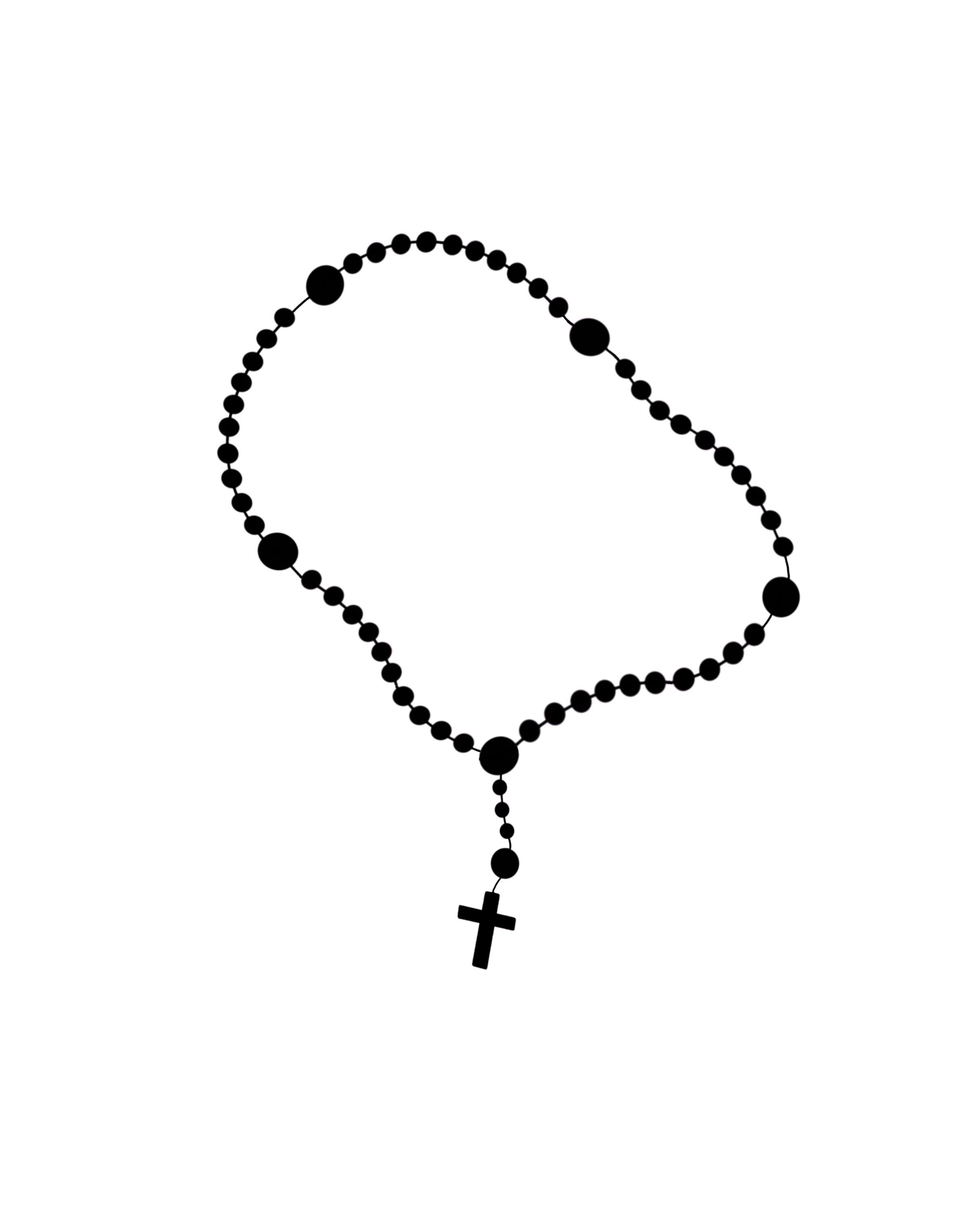 Black and White Rosary- Printable Wall Art- Catholic- Home Decor- Hand ...