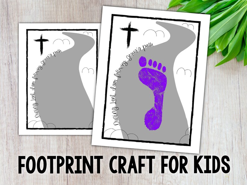 Following Jesuss Path Footprint Craft for Kids Lent Sunday - Etsy