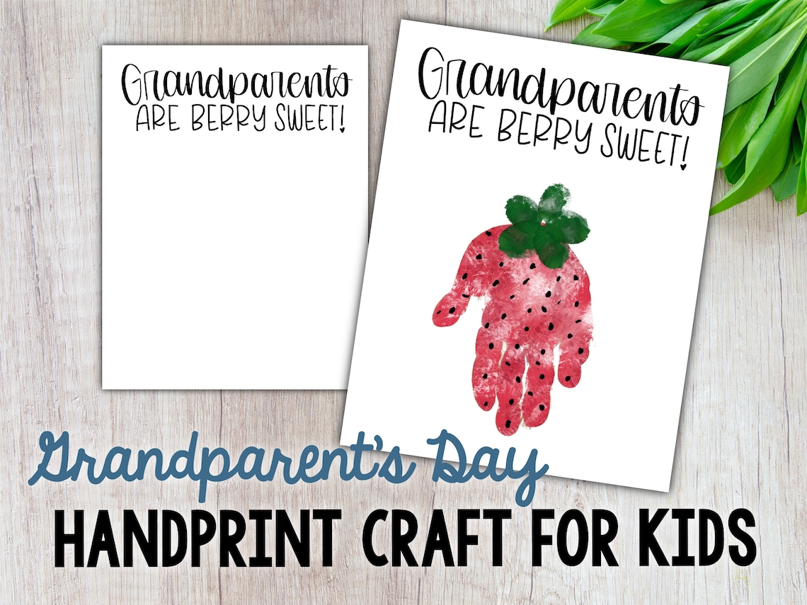 Grandparent’s Day Handprint Craft for Kids, Grandparents Are Berry ...