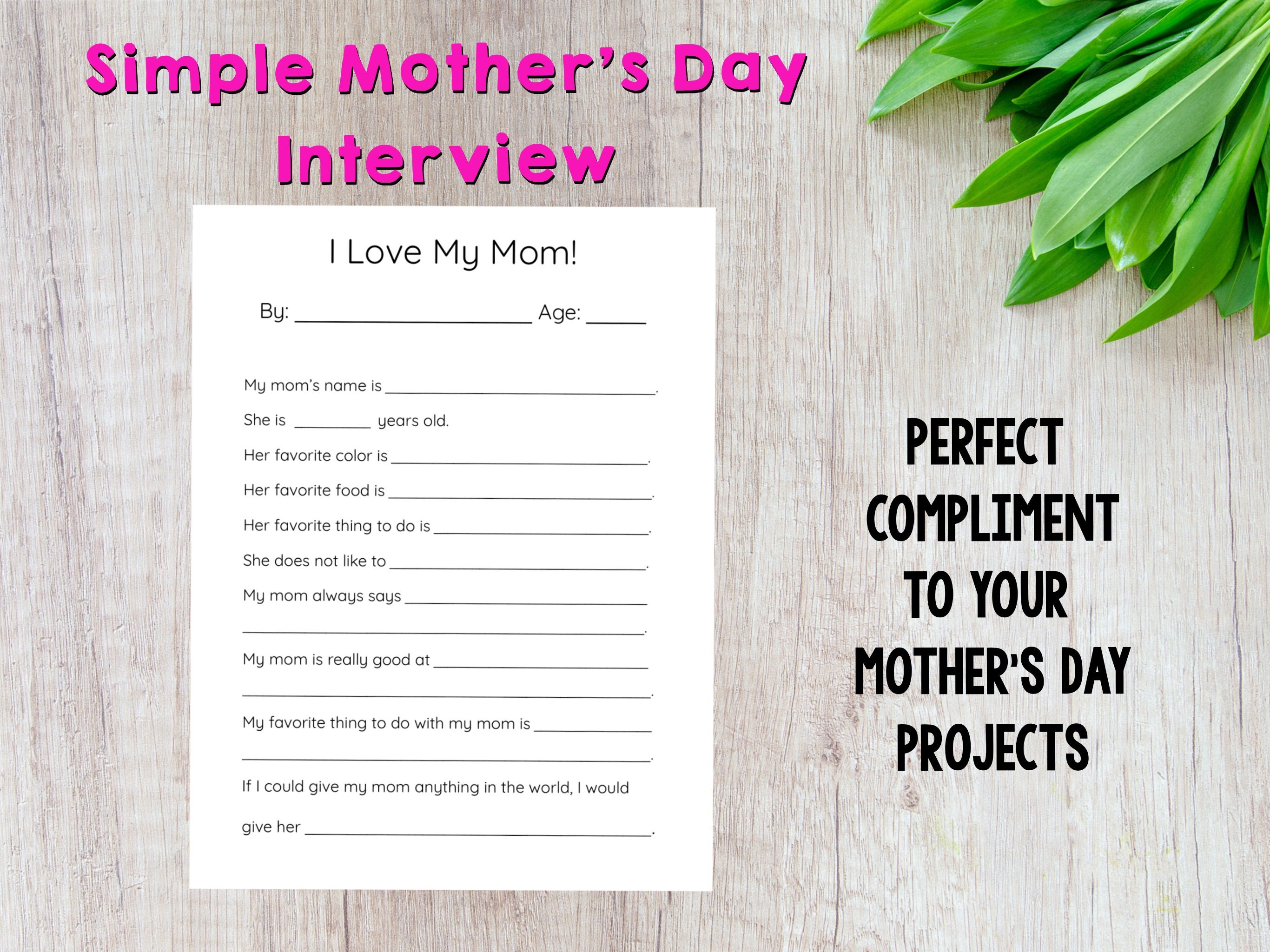 Mother’s Day Interview, Simple Design, DIY Project, Mothers Day Gift ...