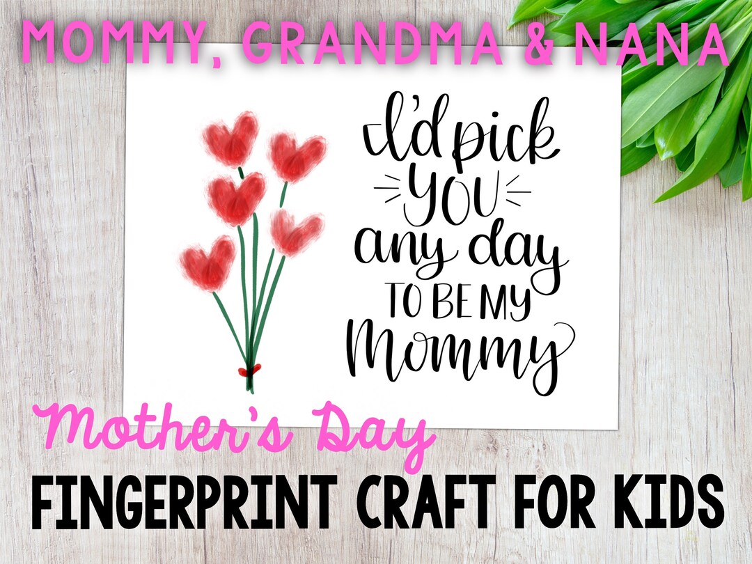 Mothers Day Craft, DIY Handprint Craft, Mothers Day Handprint, Includes ...