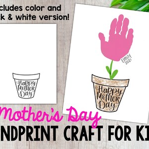 Mother’s Day Handprint Craft, Flower Pot, Digital Download, Printable ...