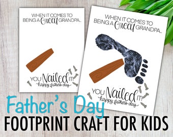 Father's Day Printable Template for Hammer Footprint when It Comes to ...