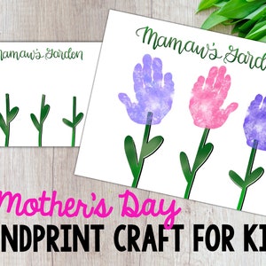 Mamaw’s Garden, Handprint Craft for Kids, Mother’s Day, Birthday ...