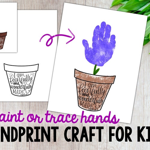 I Am Fearfully and Wonderfully Made Handprint Craft for Kids - Etsy