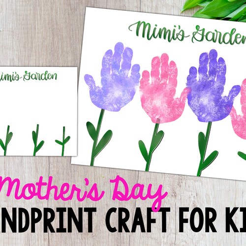 Mamaws Garden Handprint Craft for Kids Mothers Day - Etsy