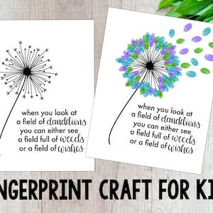 Dandelion Fingerprint Craft, DIY Craft for Kids, Inspirational Art ...