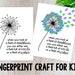 Dandelion Fingerprint Craft, DIY Craft for Kids, Inspirational Art ...