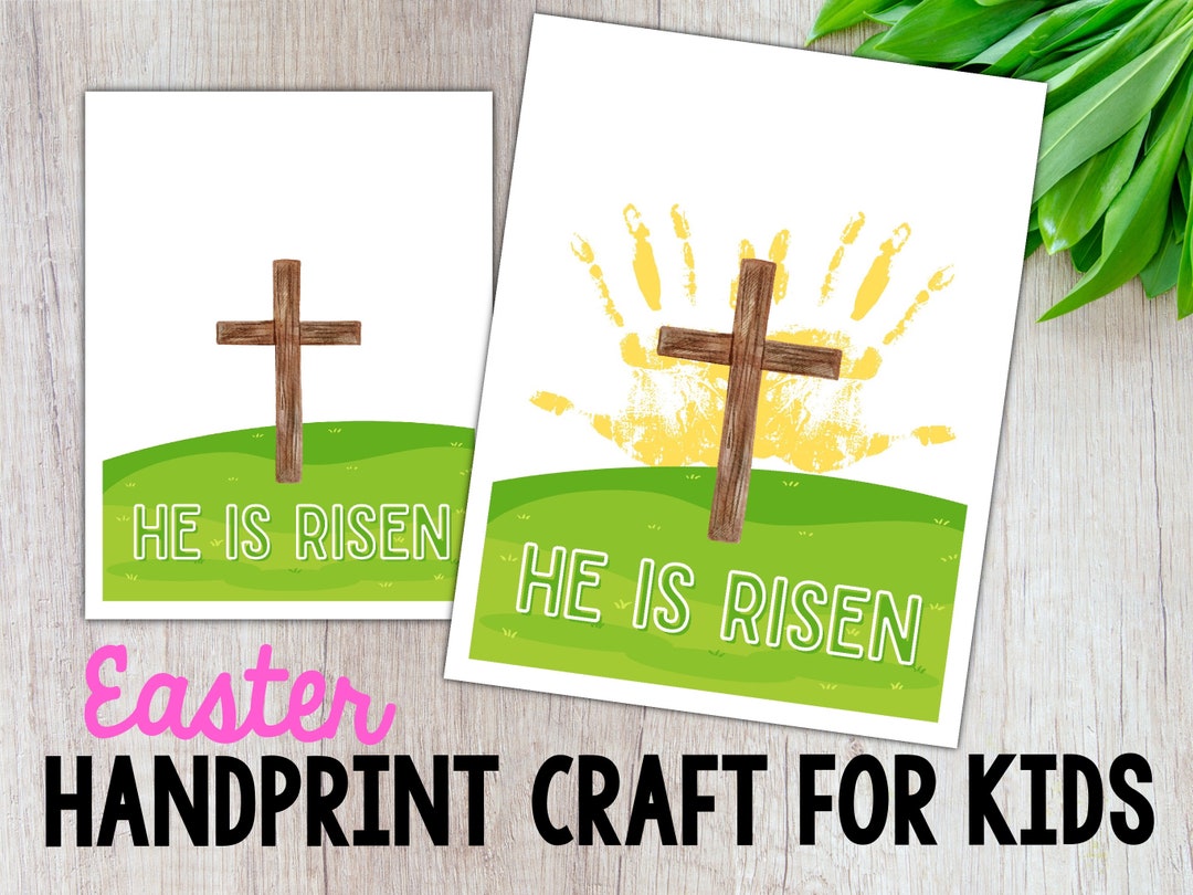 Easter Handprint Craft for Kids, He is Risen, Digital Download ...