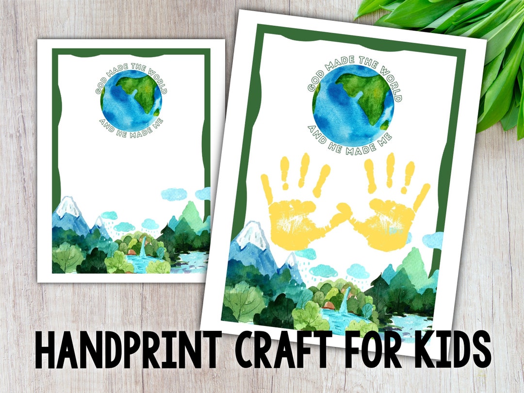 God Made the World, God Made Me, Handprint Craft for Kids, Sunday ...
