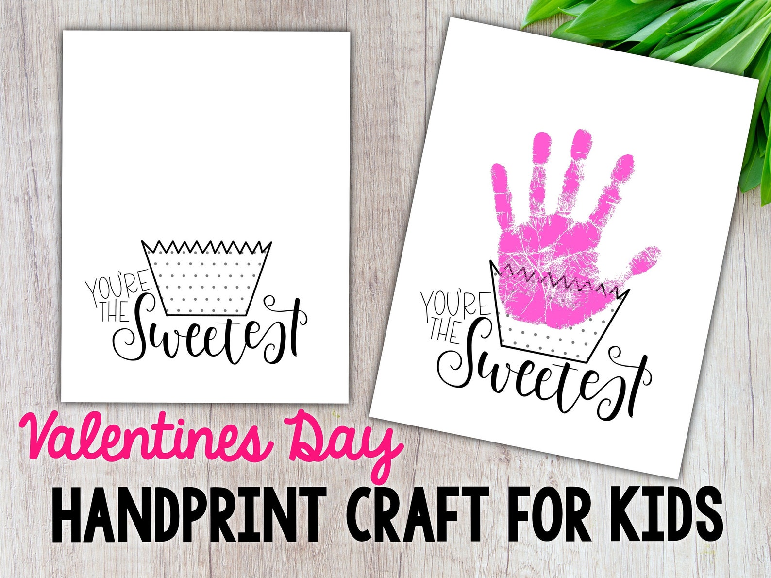 Valentines Day Handprint Craft Cupcake Handprint DIY Craft - Etsy